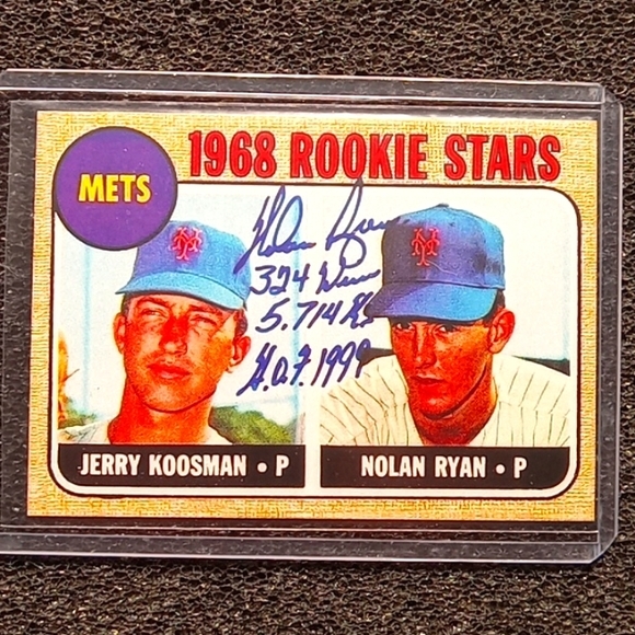 Other | 1968 Nolan Ryan Jerry Koosman Topps Hof Autograph Rookie Card ...